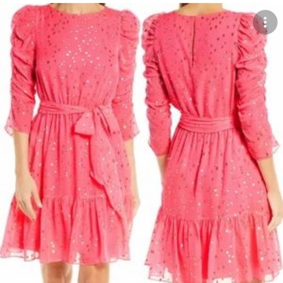 Lilly Pulitzer | Dresses | Lilly Pulitzer Chianna Silk Coral Sands Gold ...